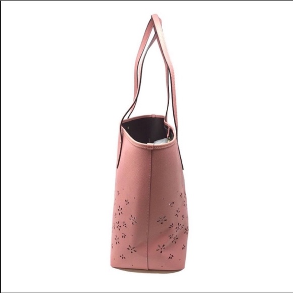 Coach | Bags | Coach Floral Perforated Leather City Tote Bag Pink | Poshmark